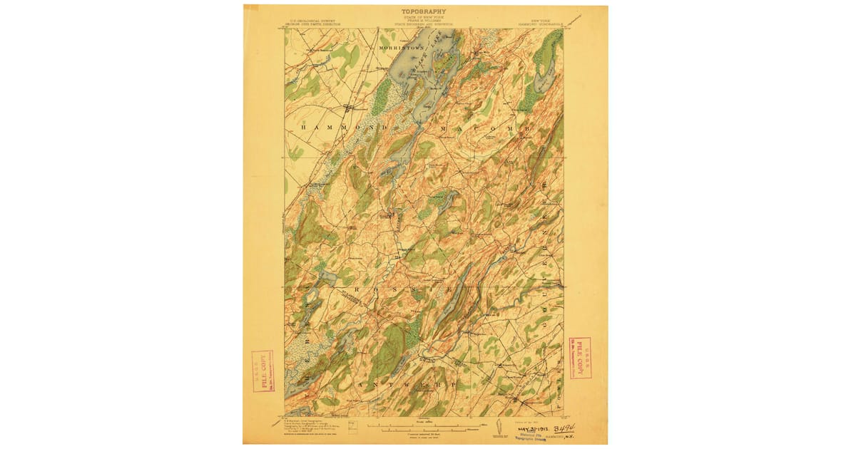 1912 Map of Hammond, St. Lawrence County, NY — High-Res | Pastmaps