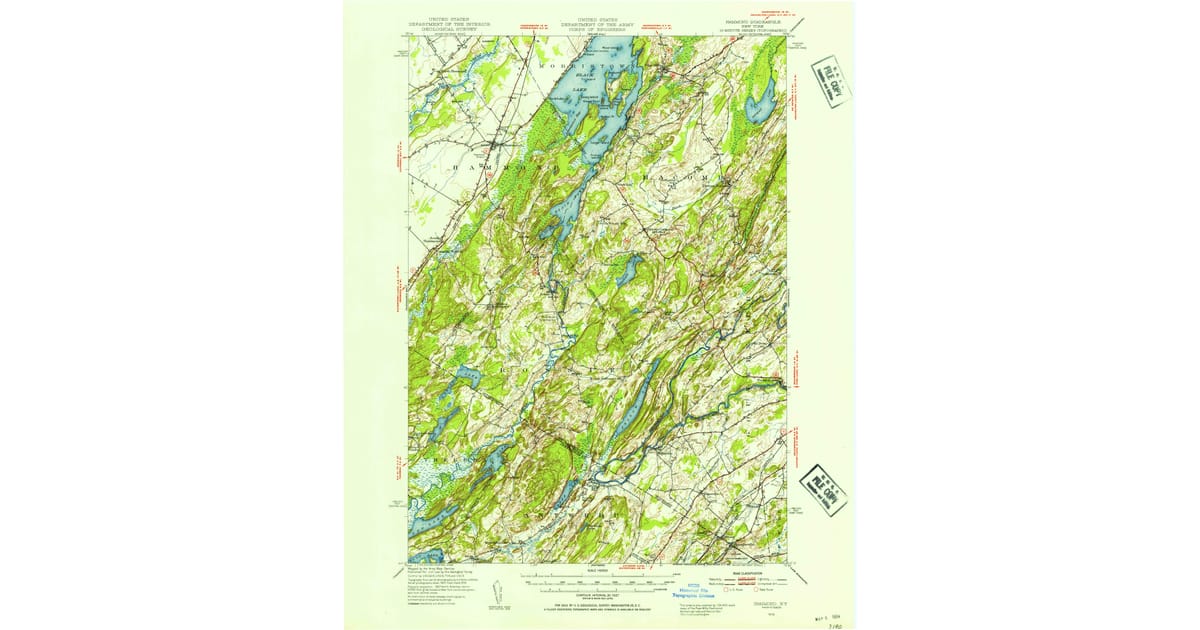 1949 Map of Hammond, St. Lawrence County, NY — High-Res | Pastmaps