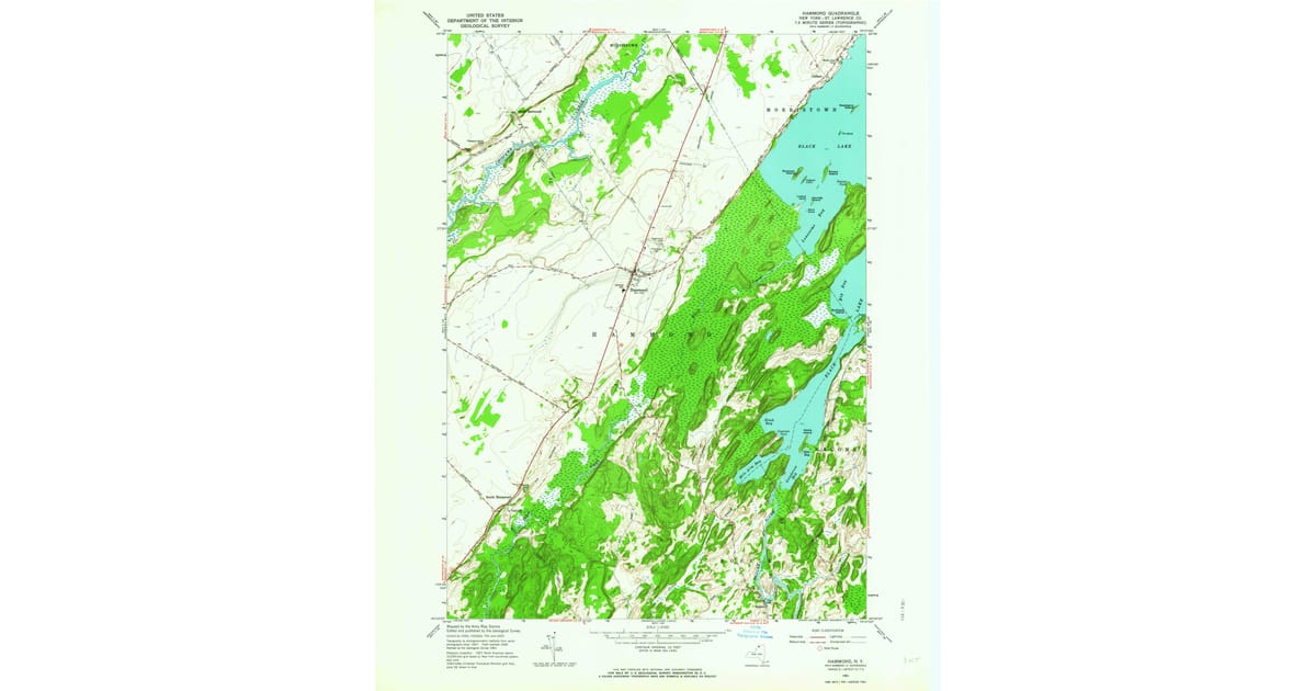 1961 Map of Hammond, St. Lawrence County, NY — High-Res | Pastmaps