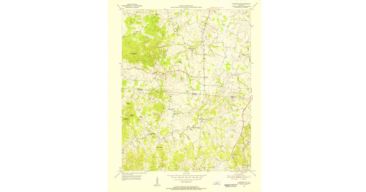 1954 Map of Hammonville, Larue County, KY — High-Res | Pastmaps