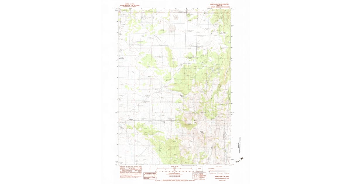 1983 Map of Hampton Butte, Crook County, OR — High-Res | Pastmaps