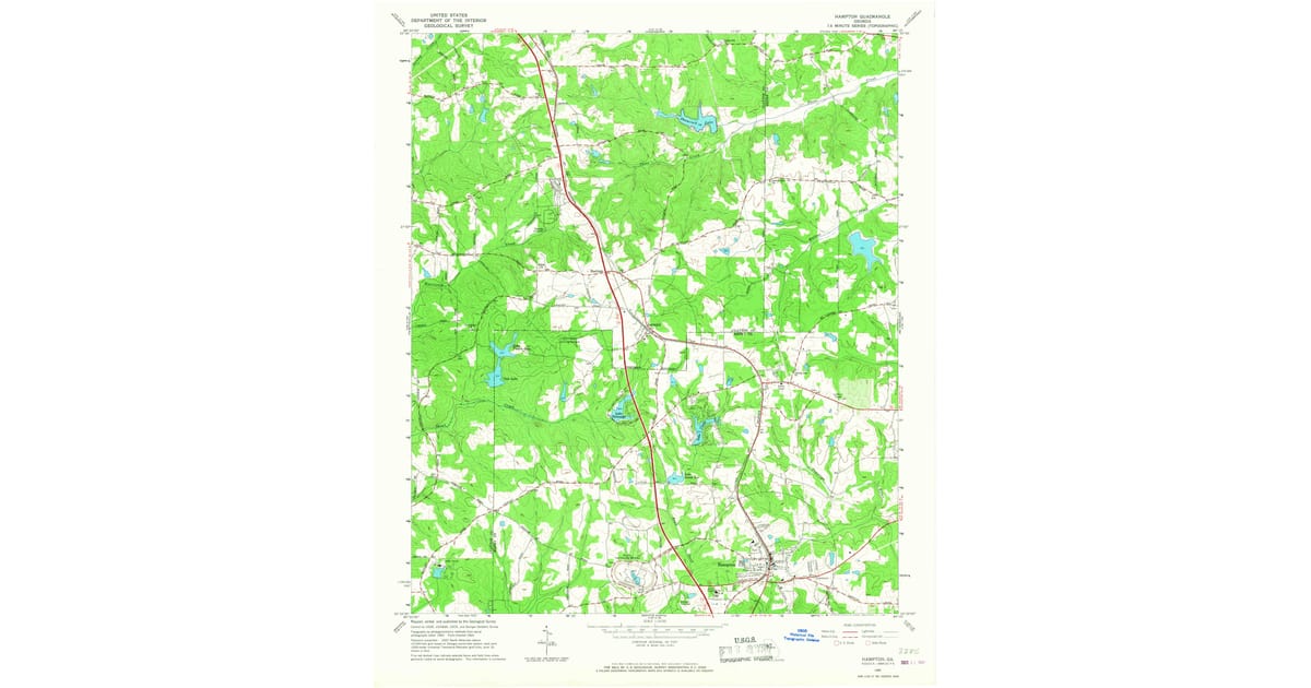 1965 Map of Hampton, GA — High-Res | Pastmaps