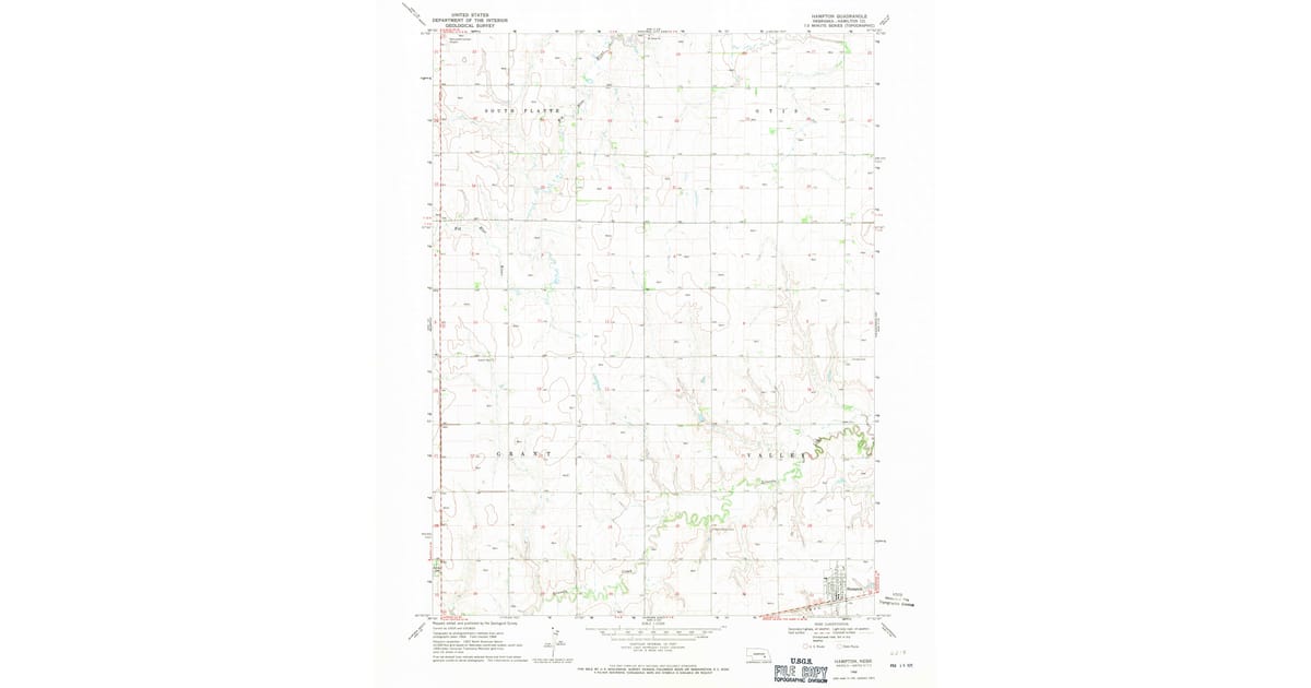 1968 Map of Hampton, NE — High-Res | Pastmaps