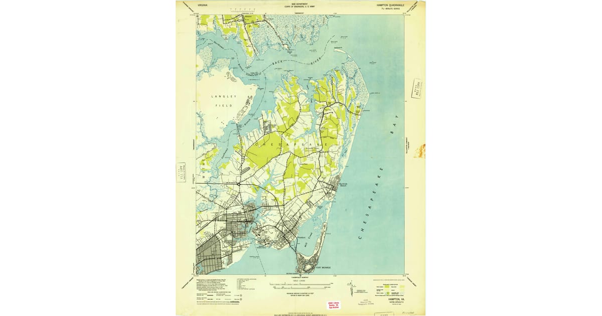 1944 Map of Hampton, Virginia — High-Res | Pastmaps