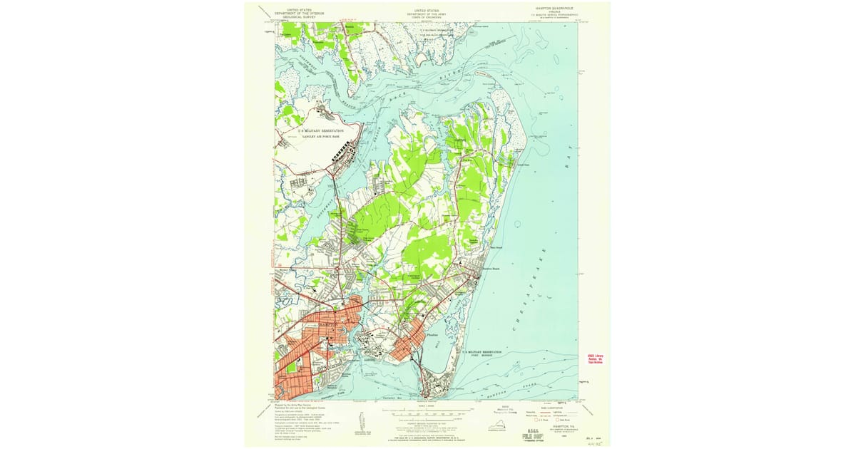 1955 Map of Hampton, Virginia — High-Res | Pastmaps