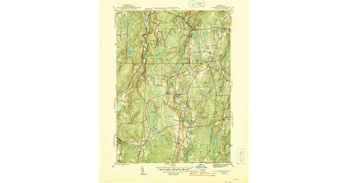 1944 Map of Hampton, Windham County, CT — High-Res | Pastmaps