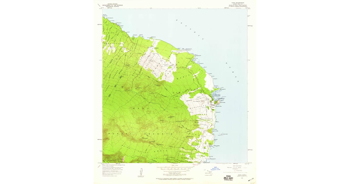 1957 Map of Hana, HI — High-Res | Pastmaps