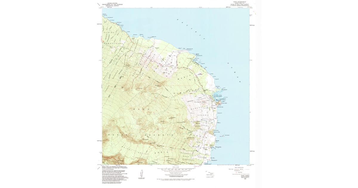 1983 Map of Hana, HI — High-Res | Pastmaps