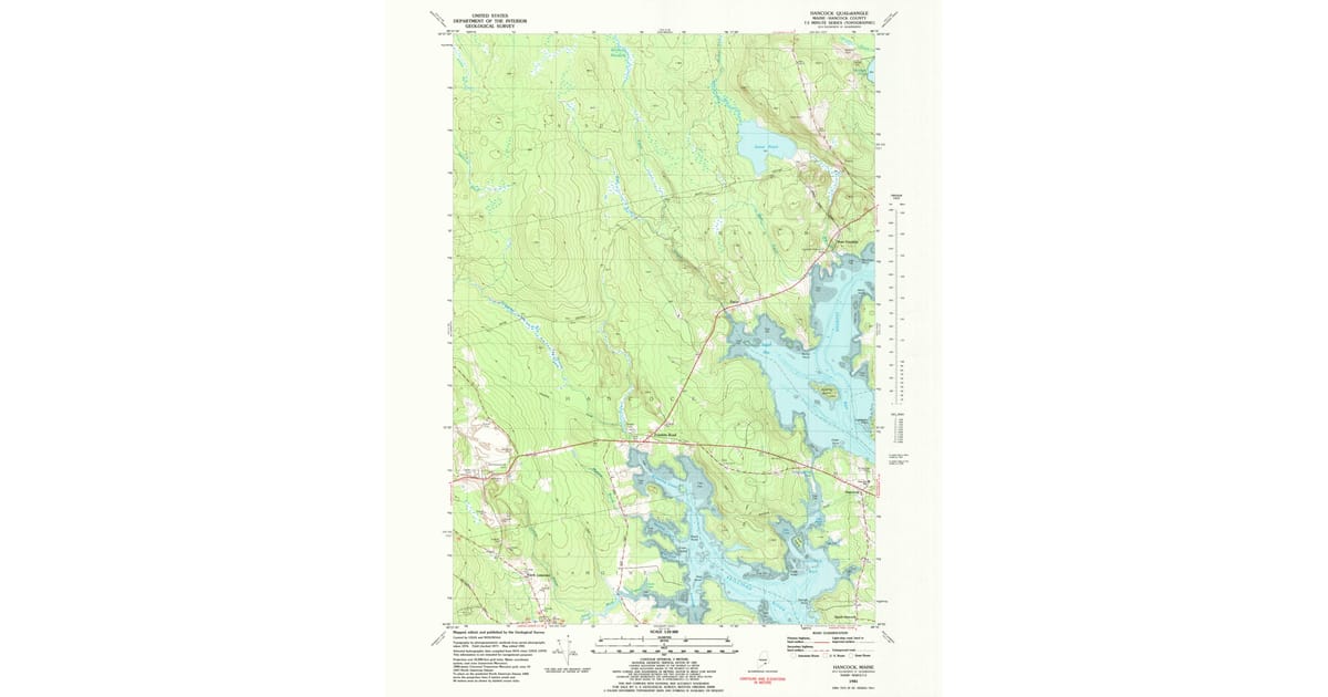 1981 Map of Hancock, Hancock County, ME — High-Res | Pastmaps