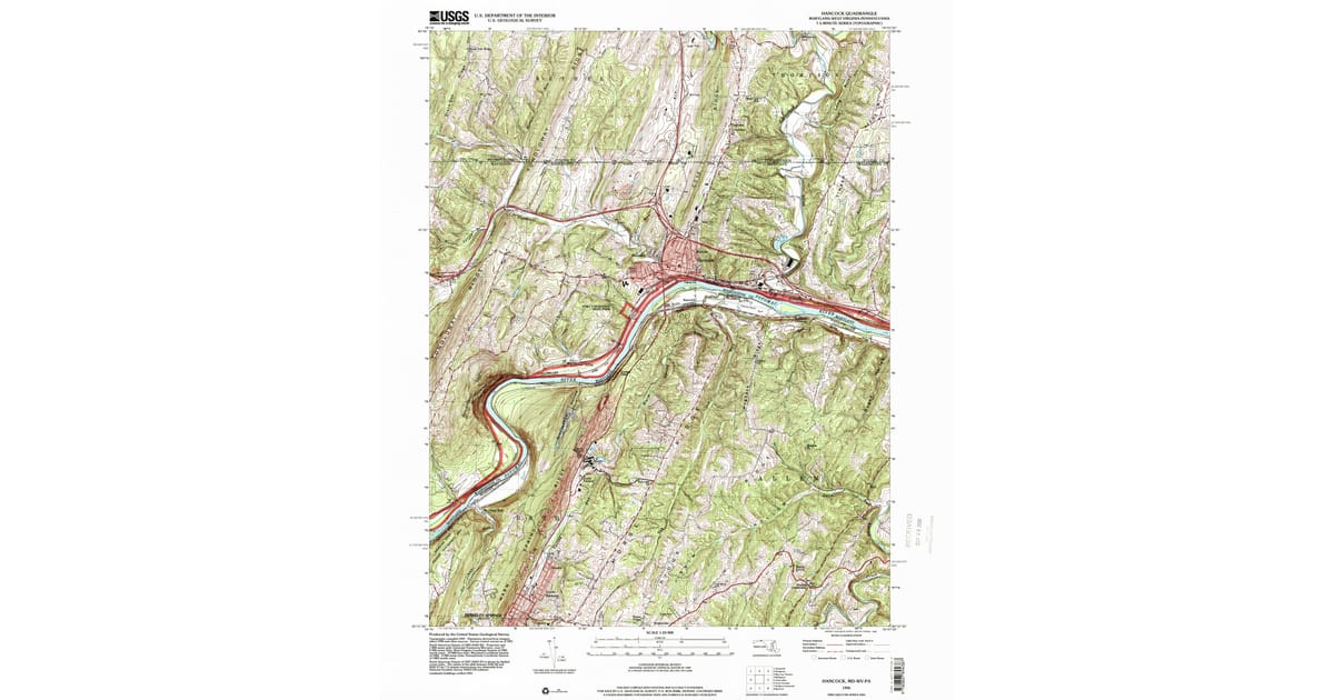 1990s Maps of Bath (Berkeley Springs), WV | Pastmaps