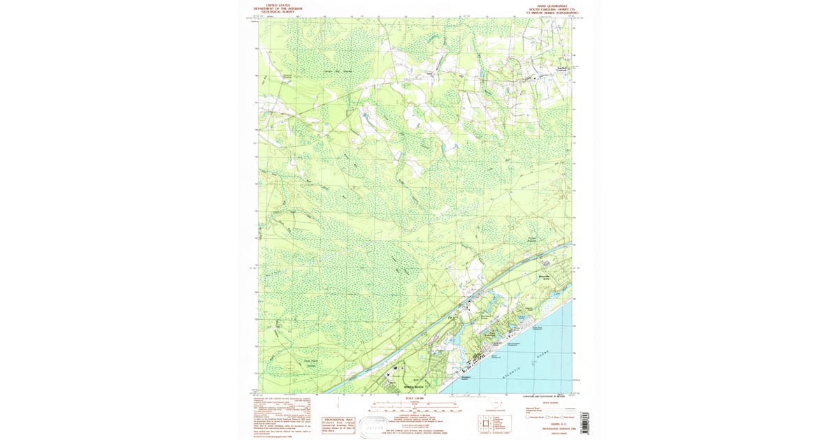 1984 Map of Hand, Horry County, SC — High-Res, 1984 Print #2 | Pastmaps