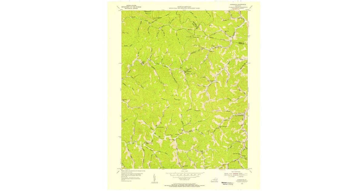 1954 Map of Handshoe, Knott County, KY — High-Res | Pastmaps