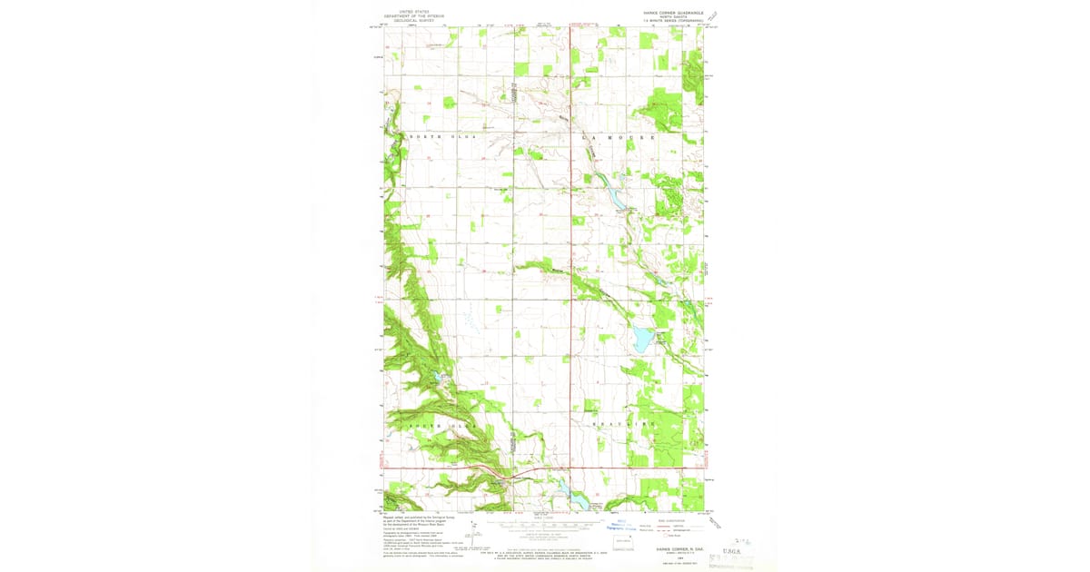 1964 Map of Hanks Corner, Pembina County, ND — High-Res | Pastmaps