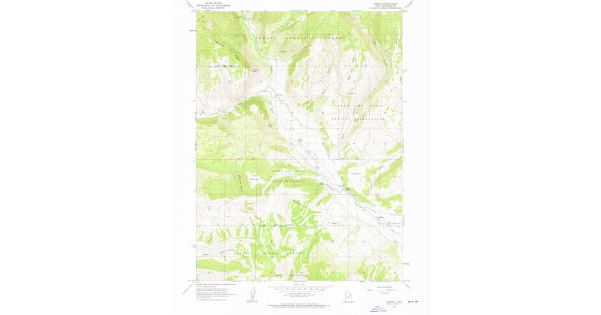 1962 Map of Hanna, Duchesne County, UT — High-Res | Pastmaps