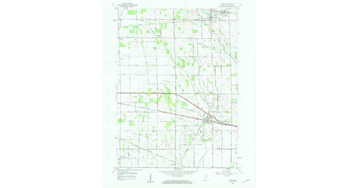 1958 Map of Hanna, IN — High-Res | Pastmaps