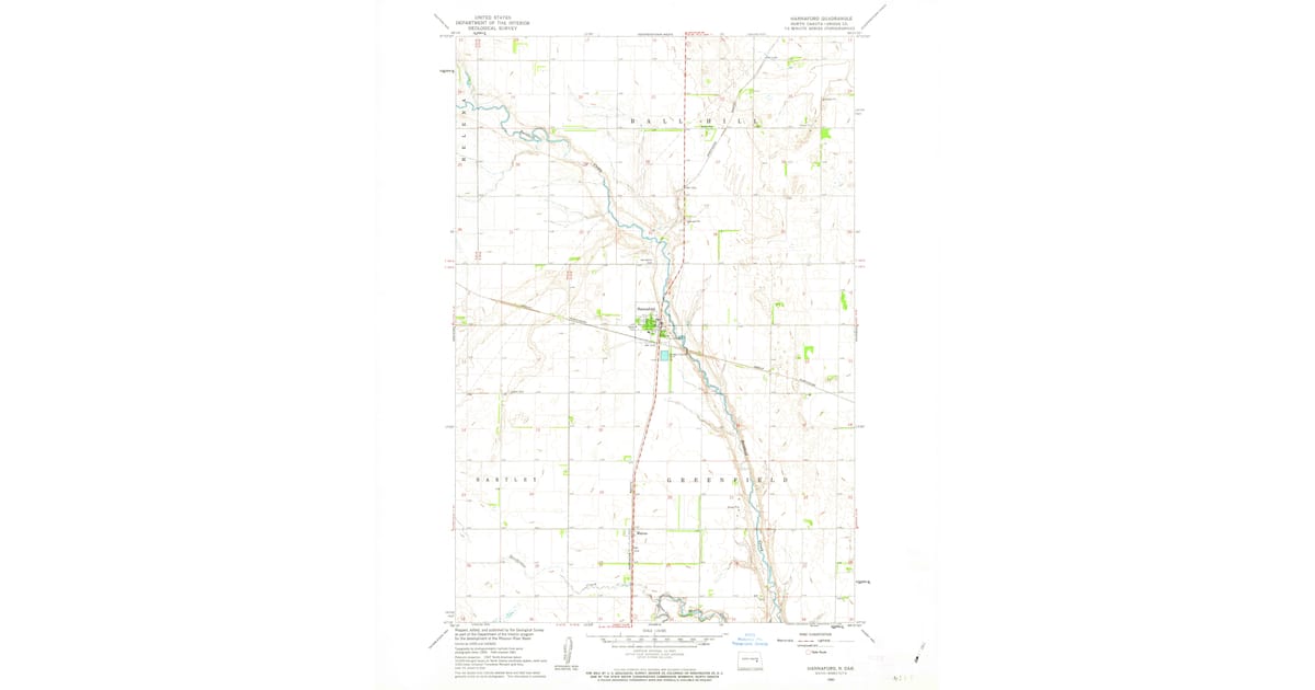 1961 Map of Hannaford, ND — High-Res | Pastmaps