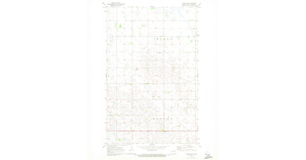 1970 Map of Hannah SW, Cavalier County, ND — High-Res | Pastmaps