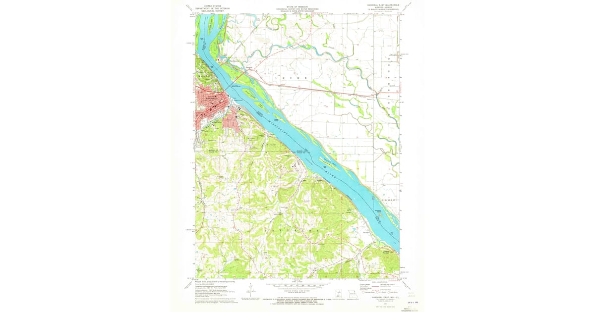 1971 Map of Hannibal East, Ralls County, MO — High-Res | Pastmaps