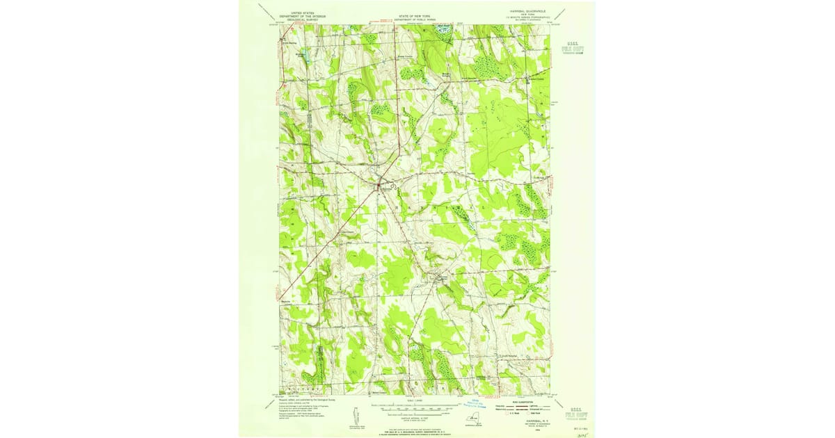 1954 Map of Hannibal, Oswego County, NY — High-Res | Pastmaps