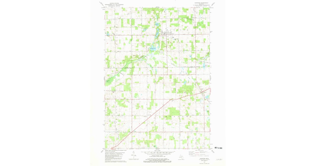 1981 Map of Hanover, MI — High-Res | Pastmaps