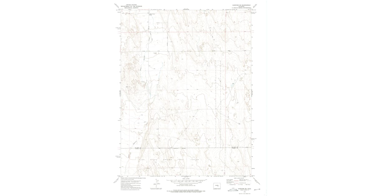 1973 Map of Hanover SE, El Paso County, CO — High-Res | Pastmaps