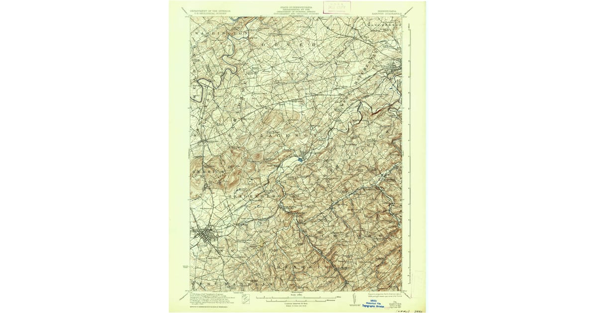 1922 Map of Hanover, PA — High-Res, 1937 Print | Pastmaps