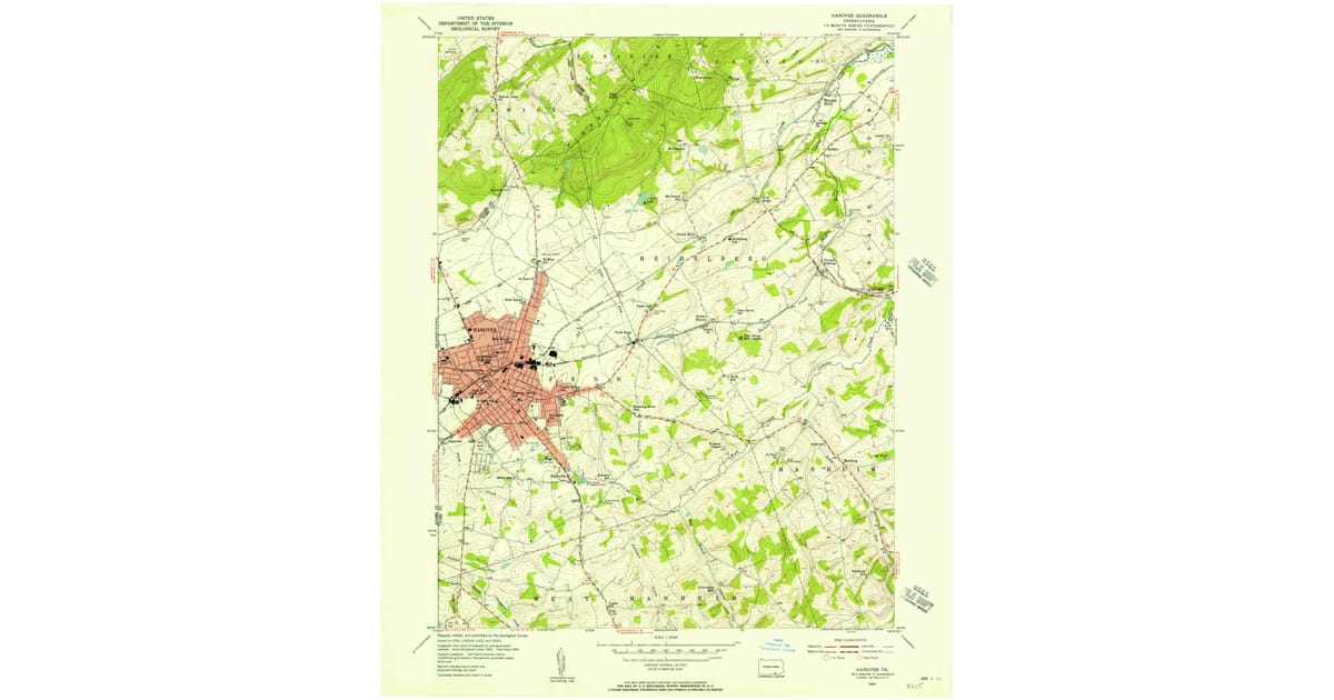 1954 Map of Hanover, PA — High-Res | Pastmaps