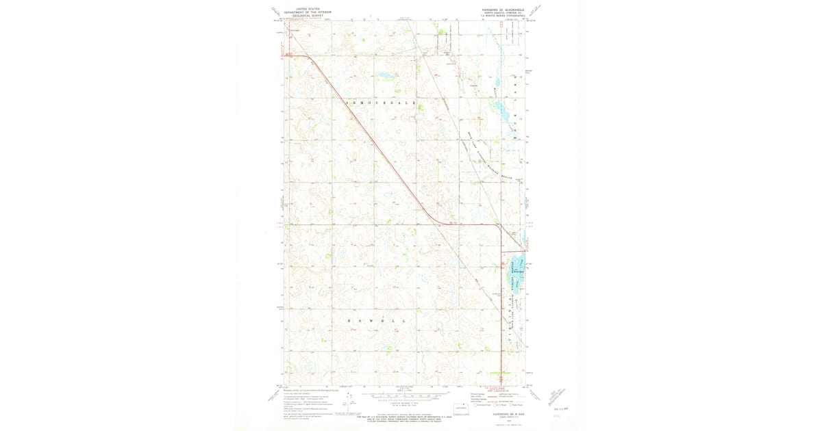 1970 Map of Hansboro SE, Towner County, ND — High-Res | Pastmaps