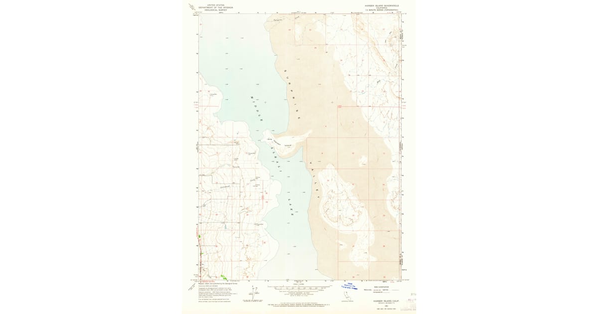 1963 Map of Hansen Island, Modoc County, CA — High-Res | Pastmaps