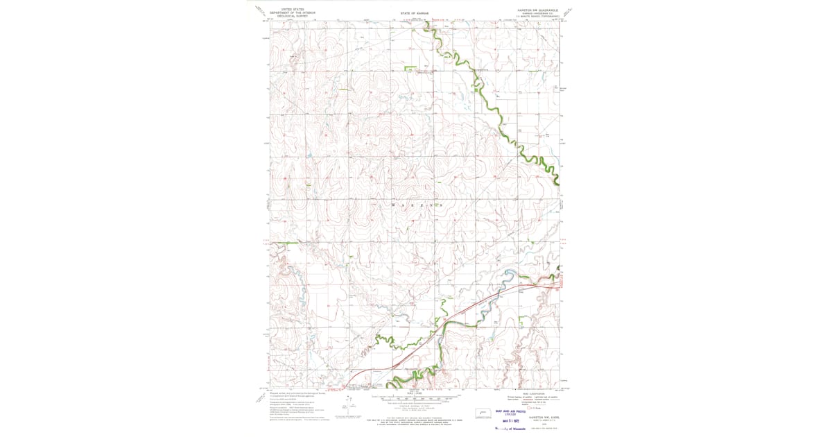 1970 Map of Hanston NW, Hodgeman County, KS — High-Res | Pastmaps