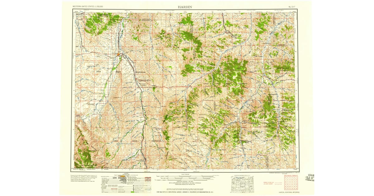 1958 Map of Hardin, MT — High-Res | Pastmaps