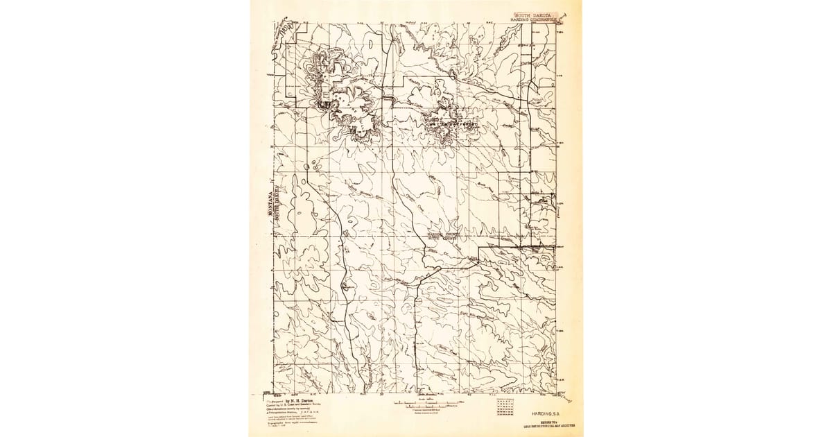 1935 Map of Harding, Harding County, SD — High-Res | Pastmaps