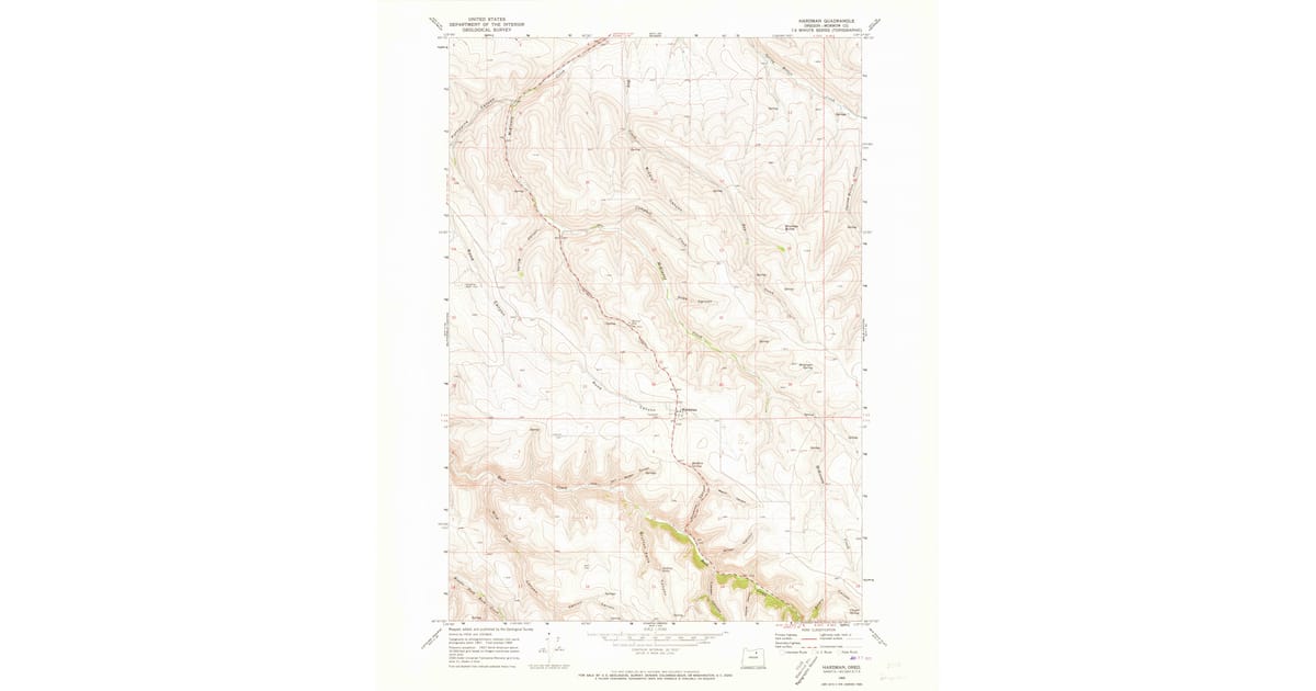1969 Map of Hardman, Morrow County, OR — High-Res | Pastmaps