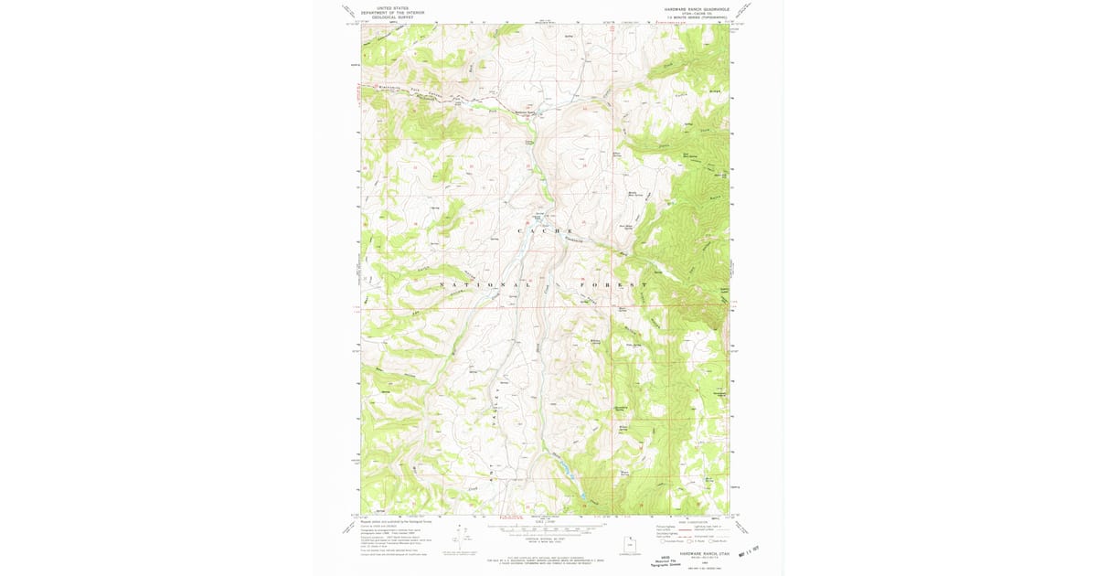 1969 Map of Hardware Ranch, Cache County, UT — High-Res | Pastmaps