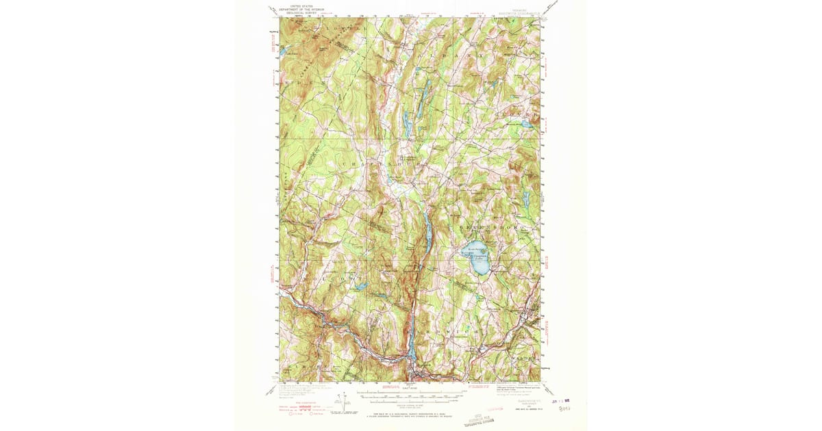 1951 Map of Hardwick, Orleans County, VT — High-Res, 1972 Print | Pastmaps