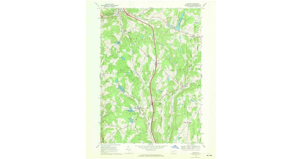 1968 Map of Harford, Susquehanna County, PA — High-Res | Pastmaps