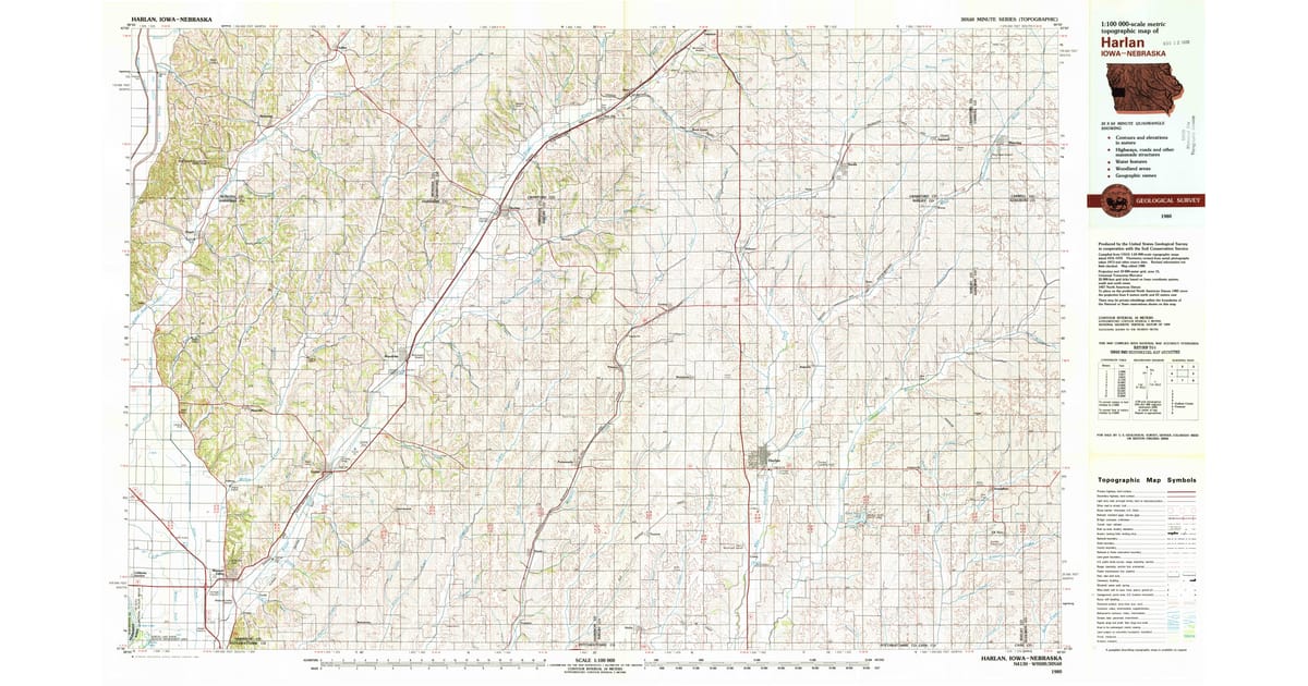 1980 Map of Harlan, IA — High-Res | Pastmaps