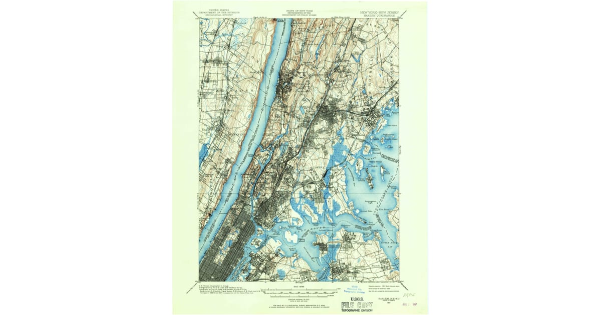 1897 Map of Harlem, Westchester County, NY — High-Res, 1967 Print ...