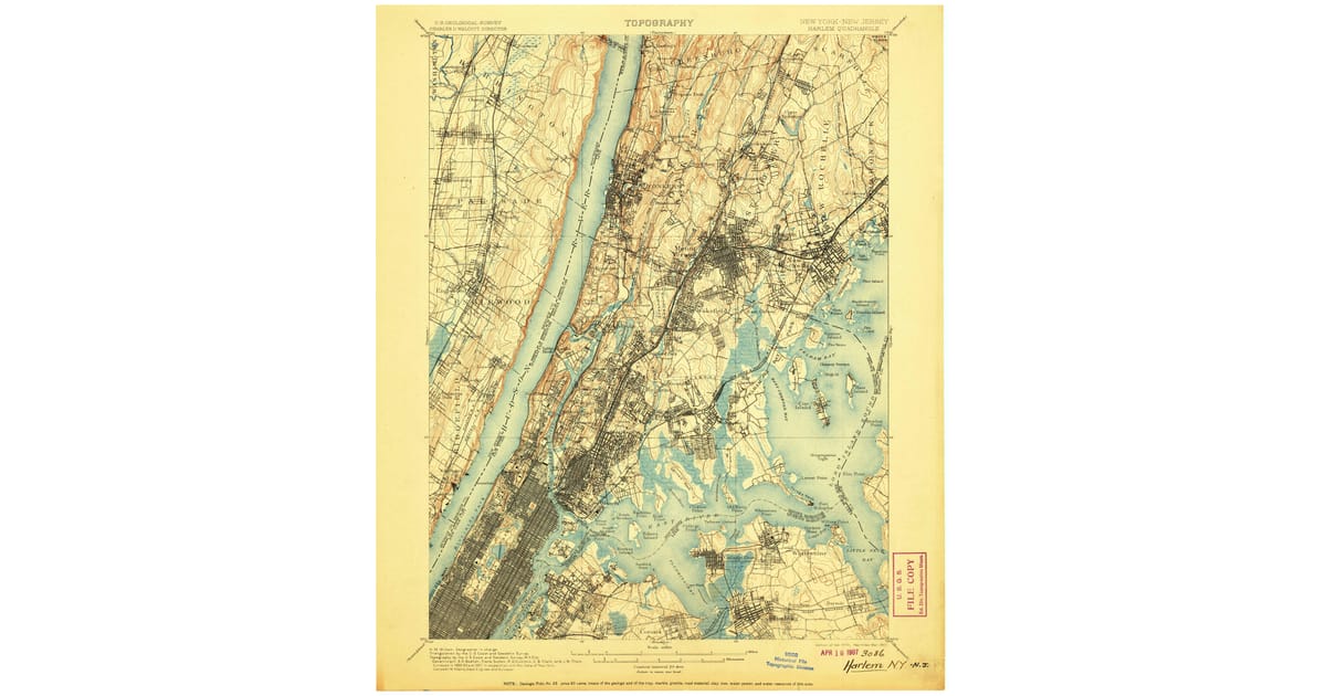 1900 Map of Harlem, Westchester County, NY — High-Res, 1907 Print ...