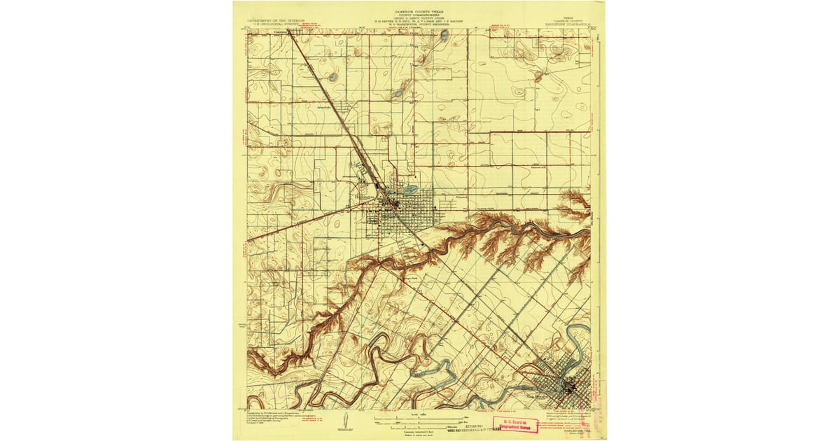 1932 Map of Harlingen, TX — High-Res, 1932 Print #2 | Pastmaps