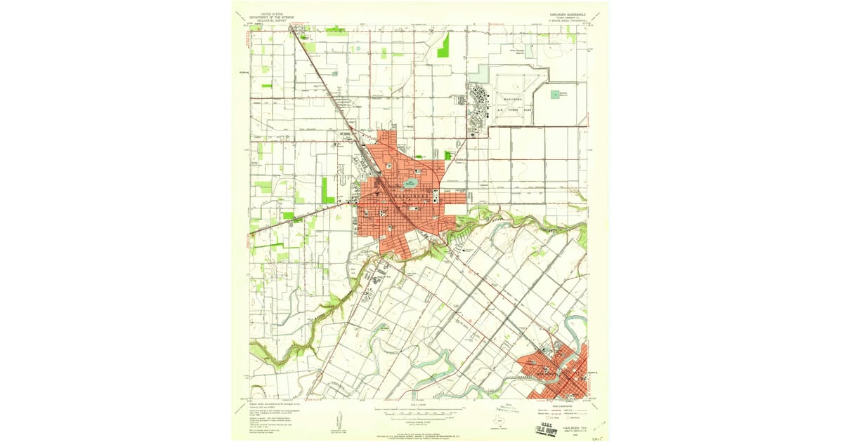 1956 Map of Harlingen, TX — High-Res | Pastmaps