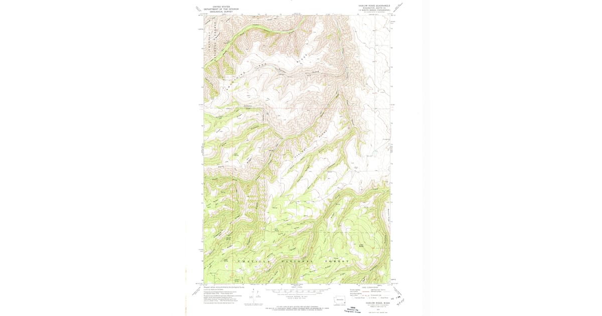 1971 Map of Harlow Ridge, Asotin County, WA — High-Res | Pastmaps