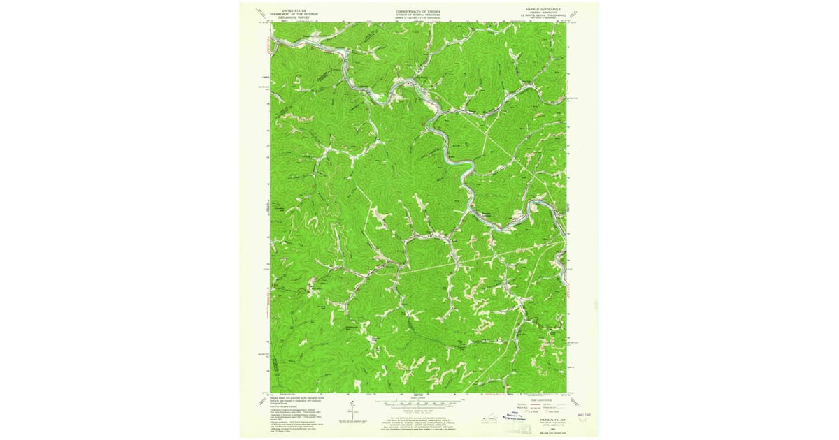 1963 Map of Harman, Buchanan County, VA — High-Res | Pastmaps