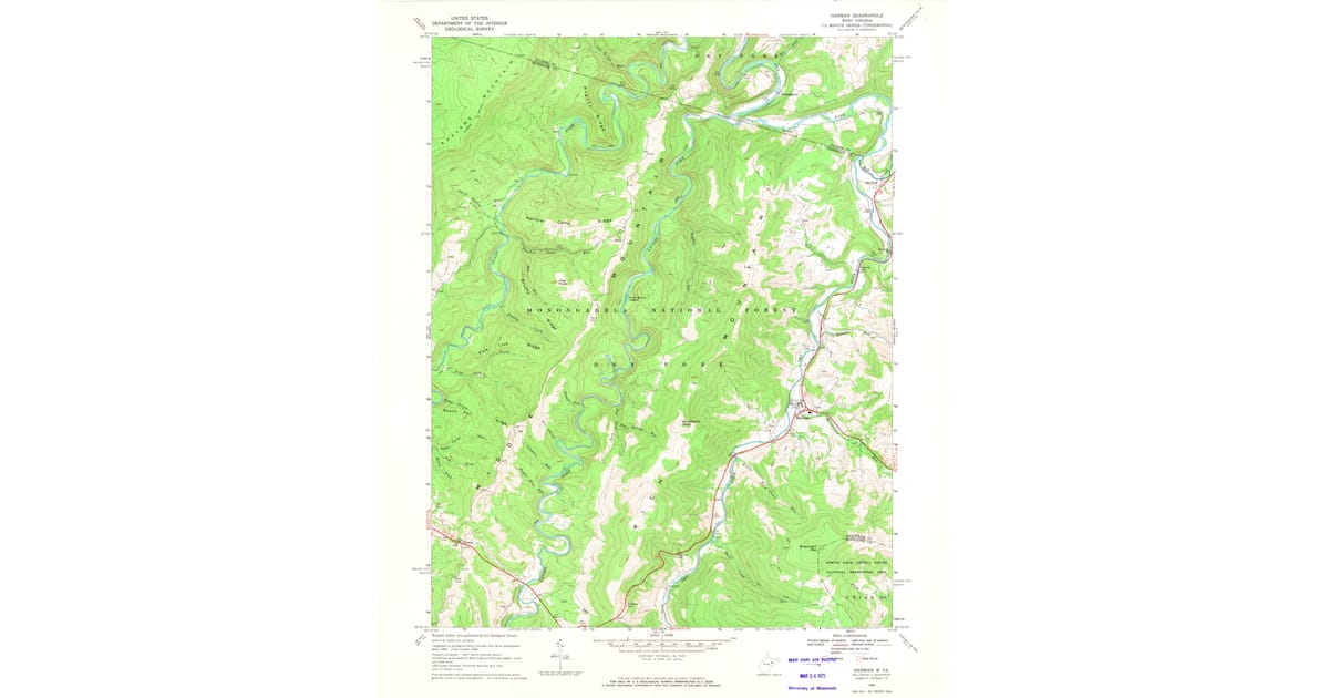 1968 Map of Harman, WV — High-Res | Pastmaps