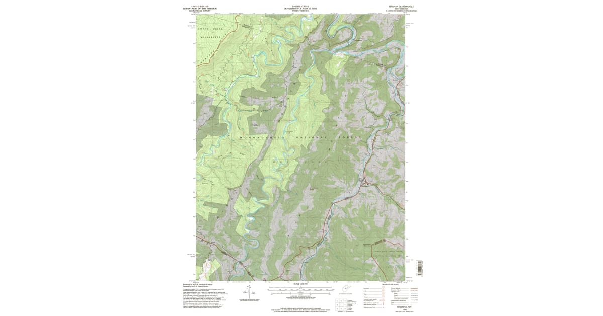 1995 Map of Harman, WV — High-Res | Pastmaps