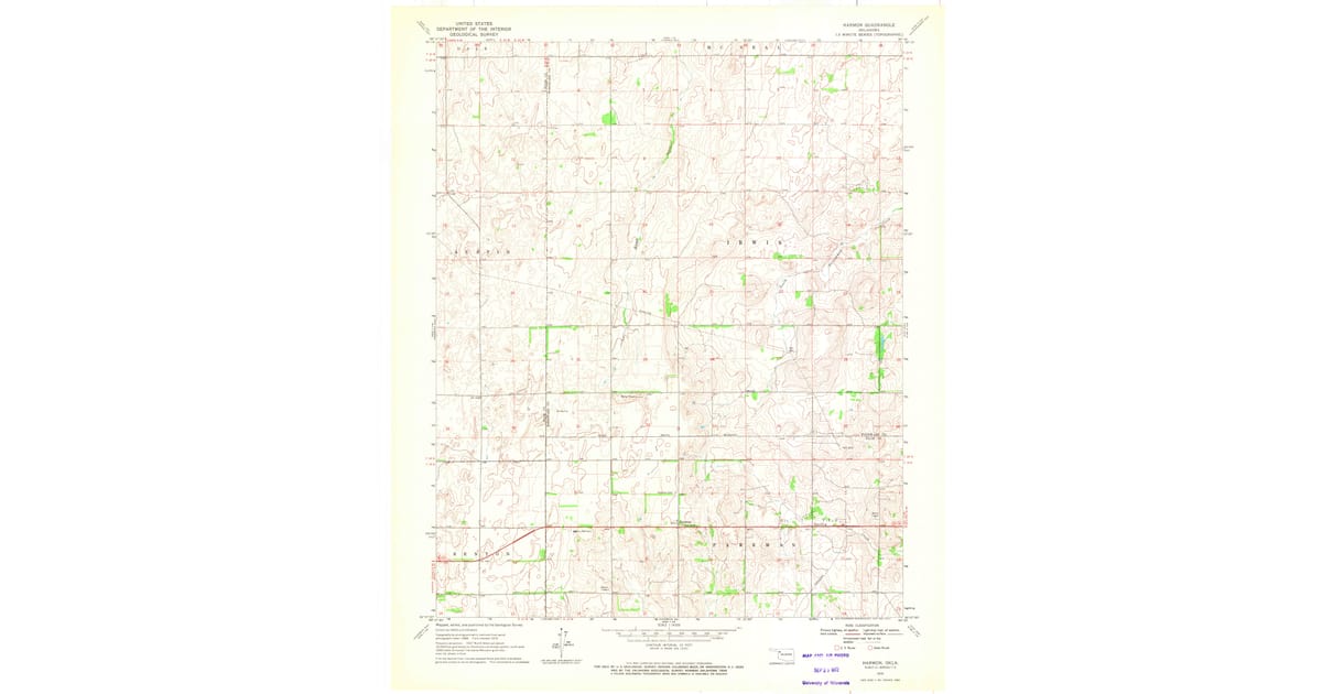 1970 Map of Harmon, Ellis County, OK — High-Res | Pastmaps