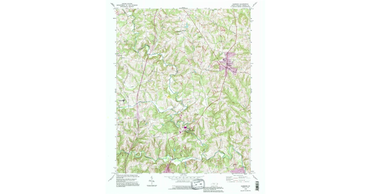 1993 Map of Harmony, NC — High-Res | Pastmaps