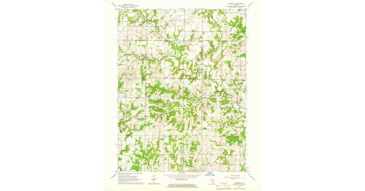 1965 Map of Harmony, Jefferson County, IL — High-Res | Pastmaps