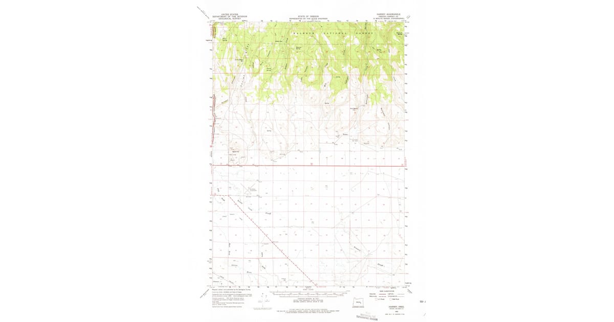 1959 Map of Harney, Harney County, OR — High-Res, 1975 Print | Pastmaps