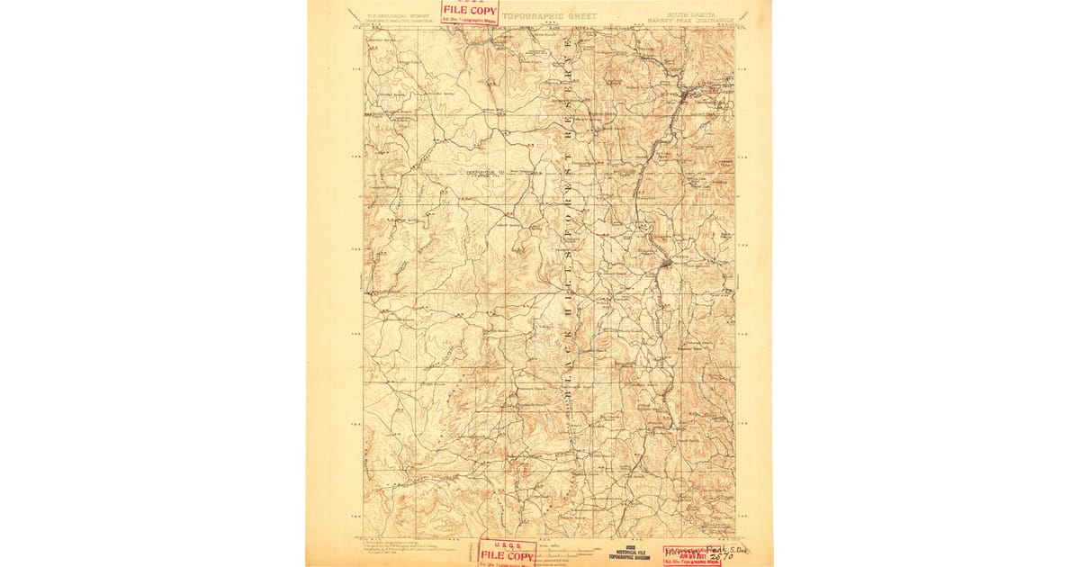 1901 Map of Harney Peak, Custer County, SD — High-Res | Pastmaps